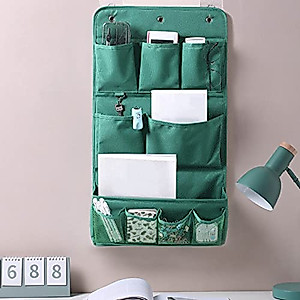 Home Hanging Storage Bag Bathroom Accessories Wall Door Back Wardrobe Dormitory Makeup Organizer Fabric Kitchen Accessories Multifunctional Storage Bag with Wall Hooks (Green)