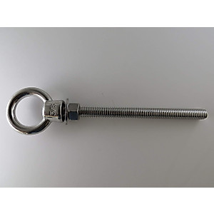 US STAINLESS 2 Pieces Stainless Steel 316 (Shape Type 307) Lifting Eye Bolt 3/8" UNC x 120mm Marine Grade Pitch of 16