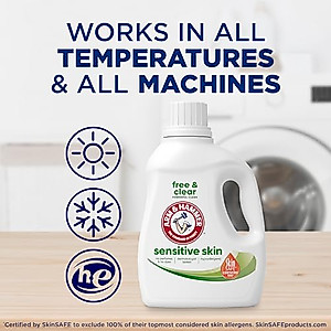 Arm & Hammer Sensitive Skin Free & Clear, 105 Loads Liquid Laundry Detergent, 105 Fl oz