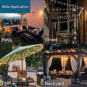 Svater Outdoor String Lights 100ft ST38 Patio String Lights with 52 Waterproof Shatterproof LED Bulbs(2 Spare) Connectable Lights for Outside Backyard Garden Porch