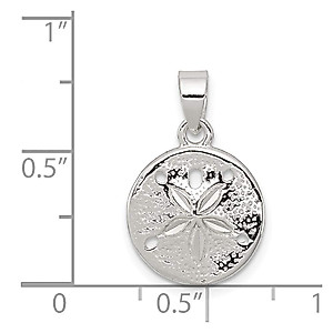 Sterling Silver Polished Sand Dollar Pendant QQC8706