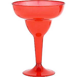 Amscan Fiesta Colors Margarita Plastic Glasses - 11 Oz. Pack of 20