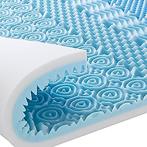 UniPon 4 Inch Mattress Topper Queen, Egg Crate Memory Foam Mattress Topper Queen,7 Zones Gel Infused Bed Topper, CertiPUR-US Certified