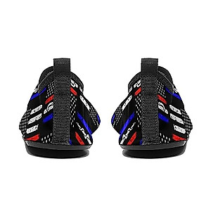 Men's Women's American Thin Red Blue Line Police Firefighter EMT Flag Water Shoes Barefoot Quick Dry Slip-on Aqua Socks for Yoga Beach Sports Swim surf