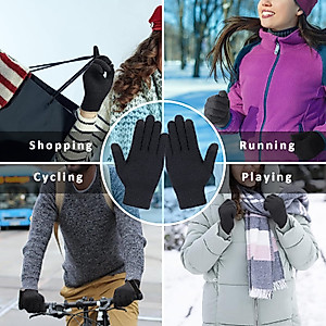 Cierto Winter Touch Screen Gloves: Men and Women Tech Touchscreen Fleece Lined Snow Gloves Warm Knit Insulated Gloves | Thin Thermal Outdoor Gloves for Driving Walking Running Cycling