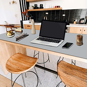 Miaozhun Large Gun Gleaning Mat for Rifle Shotgun, Oil-Resistant Gun Cleaning Pad, Non-Slip Waterproof Leather Workbench Mat Desk Pad for Gun Maintenance (48"x17", Gray)