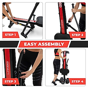 Lanos Hydraulic Rowing Machine | Adjustable Resistance | Rowing Machines for Home Use | LCD Monitor | Compact for Home Workout | Tone Muscle Improve Heart Health