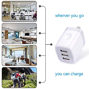 Fast Charging Block, HOOTEK USB Plug Wall Charging Adapters 3.1A Multiple Wall Charger Box Cube Brick for iPhone 15 14 13 12 11 Pro Max XS XR X 8 Plus, Samsung Galaxy S24 A53 S23 S22 S21 S20, LG, Moto