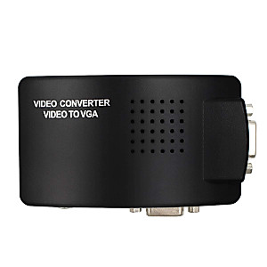 HDSUNWSTD PC Laptop Composite Video TV RCA Composite S-Video AV in to PC VGA LCD Out Converter Adapter Switch Box Black