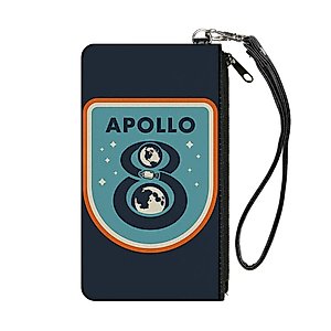 Buckle-Down Junior's Zip Wallet Apollo 8 Large, Multicolor, 8" x 5"