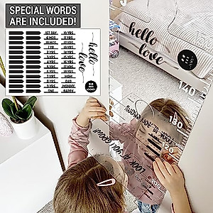 LOOKEY Growth Chart Mirror for Kids - Height Ruler with Stickers - Nursery Wall Decor Dress Up Center - Shatterproof Acrylic Full Body Measurement - Montessori Essential