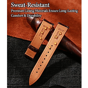 REZERO Leather Watch Bands for Men, Quick Release Watch Straps, Luxury Italian Alligator Grain Embossed Band Replacements 19mm 20mm 21mm 22mm