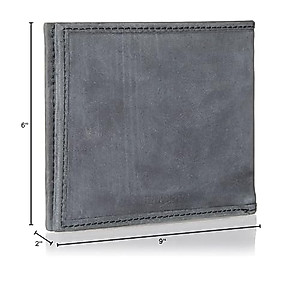 Lucky Brand Men's Bifold Wallet (Available in Cotton Canvas, Flag Embossed Leather-Black, One Size