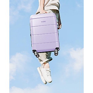 LUGGEX Expandable Carry On Luggage Sets 2 Piece - Lightweight Luggage with Spinner Wheels - Travel Suitcase with TSA Lock (Purple Suitcase)