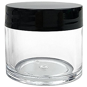 (Quantity: 30 Pieces) Beauticom 30G/30ML (1 Oz) Round Clear Jars with Black Flat Top Lids for Beads, Gems, Glitter, Charms, Small Arts and Crafts - BPA Free