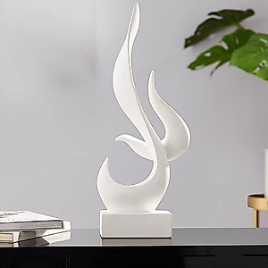 Joylern Resin Art Statue Minimalist Figurines Abstract Sculpture Desk Table Sculpture Ornaments for Home Bedroom Living Room Garden Office - White