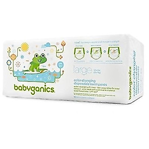Babyganics Color Changing Disposable Swim Diapers, Large