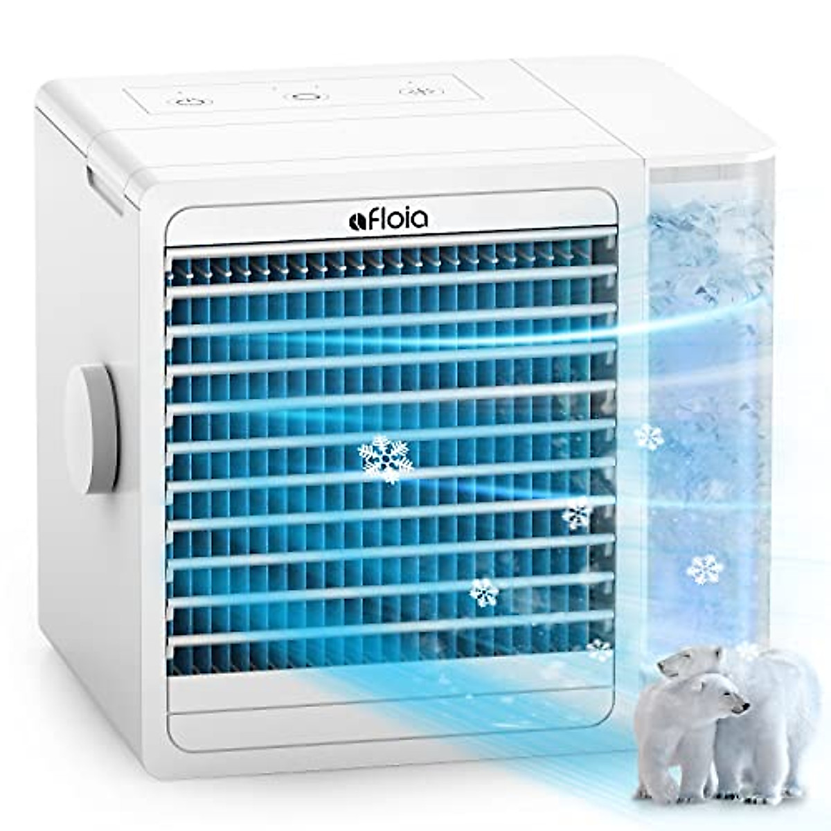 Afloia Portable Air Conditioner, Speed Adjustable 3 in 1 Evaporative Air Cooler Fan, USB Powered Personal Conditioner with 800ml Water Tank for Home, Office, Bedroom, Kitchen
