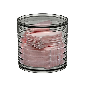 Amazing Abby - Izzy - Acrylic Bathroom Canister (40 oz), Plastic Apothecary Jar for Vanity, Midnight Grey, BPA-Free and Shatter-Proof, Great for Bath Sponges, Shower Balls, Loofah Pads, and More