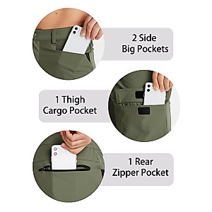 CRYSULLY Men's Hiking Outdoor Shorts Quick Dry Casual Breathable Fishing Camping Cargo Summer Shorts Army Green 32