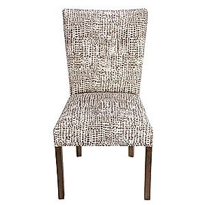 Sole Designs The Julia Collection Contemporary Tufted Fabric Upholstered Wood Dining Chair, Set of 2, Sediment Brown