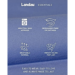 Landau Essentials Relaxed Fit 4-Pocket V-Neck Scrub Top for Women 8232, White, Medium