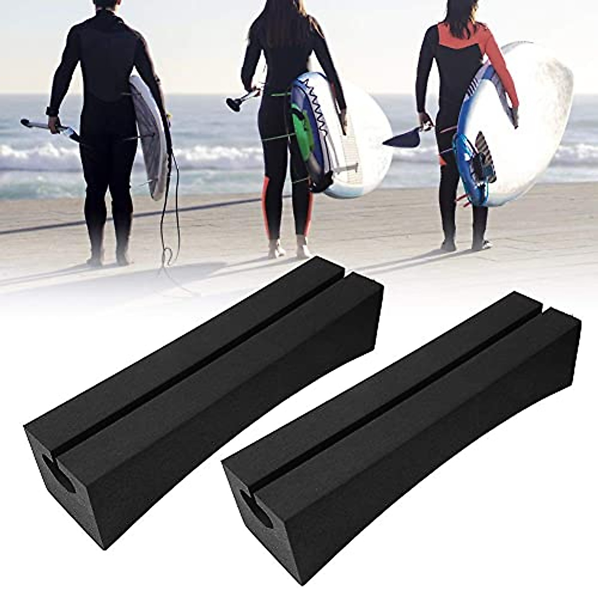 Jadeshay Car Roof Rack Pads for Surfboards, Kayaks and SUPs, Universal Soft Lightweight & Durable PE Car Top Crossbars, Easy to Install Portable Roof Racks