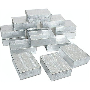 FindingKing 15 Silver Cotton Jewelry Gift Boxes Pocket Watch Displays 3.25"