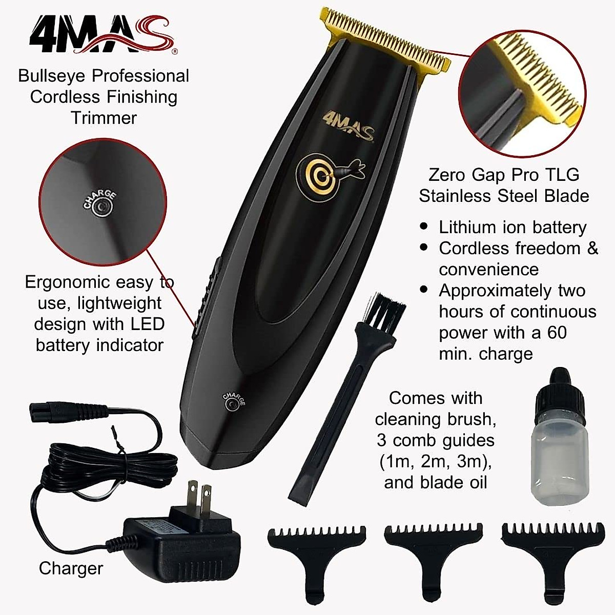 4MAS Bullseye Zero-Gapped Finishing Trimmer (Black)
