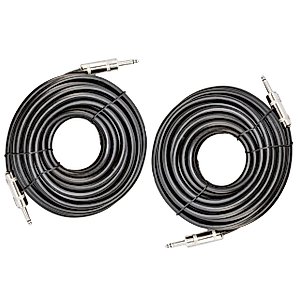 Ignite Pro 2X 1/4" to 1/4" 50 Ft. True 12 Gauge Wire AWG DJ/Pro Audio Speaker Cable, Pair