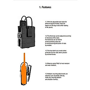 Tactical Scorpion Gear Polymer Walkie Talkie Radio Holder Holster for Motorola, Kenwood, Hytera