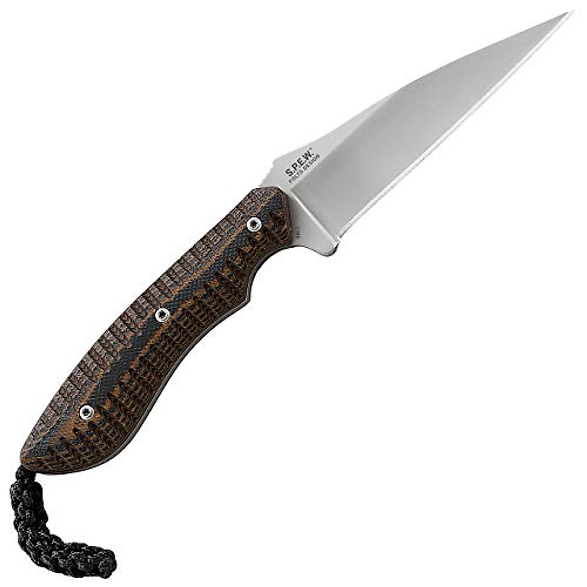 CRKT S.P.E.W. EDC Fixed Blade Knife with Sheath: Compact Utility Neck Knife, Bead Blast Blade, Textured G10 Handle, Nylon Sheath, Belt Loop 2388
