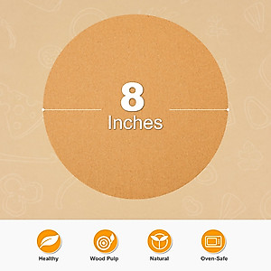 SMARTAKE 200 Pcs Unbleached Parchment Paper Baking Sheets Round, 8 Inches Non-Stick Precut Baking Parchment, Perfect for Baking Grilling Air Fryer Steaming Bread Cup Cake Cookie and More