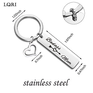 QIIER New Mom Gift Badass Mom Keychain Mother's Day Gift Mother Jewelry New Mommy Gifts(badass mom