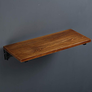 (40" Lx16 W) Industrial Rustic Folding Wall Mounted Workbench Drop Leaf Table, Dining Table Desk, Pine Wood Wall Mounted Bar Tables,Workbench,Study Table,Collapsible Butcher Block Solid Wood Table