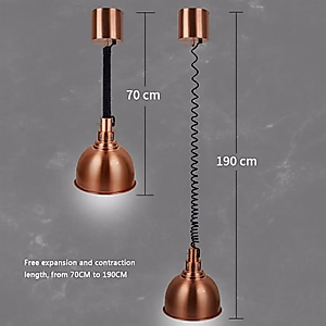 Food Heating Lamp, 250 W Commercial Heater, Retractable Heating Lamp for Hanging Food, for Catering Supplies for Restaurants and Comi Services