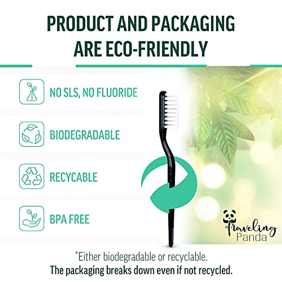 Traveling Panda Wheat Straw Toothbrushes Bulk, Soft Bristles Toothbrush with Toothpaste Built in, Travel Toothbrush Kit, Essentials for on The Go Teeth Brushing, 25 Mini Brushes