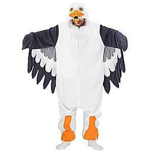 Adult Seagull One Piece Pajamas Animal Cosplay Halloween Costume for Men Women