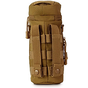 Go Time Gear Molle Water Bottle Holder, Water Bottle Bag for Backpacks, Tactical Canteen Pouch and Water Bottle Caddy, Molle Accessories and Water Pouch, Fits Up to 40 oz. (Coyote Brown)