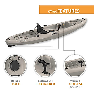 Emotion Stealth Angler Fishing Kayak, Sandstone, 11'