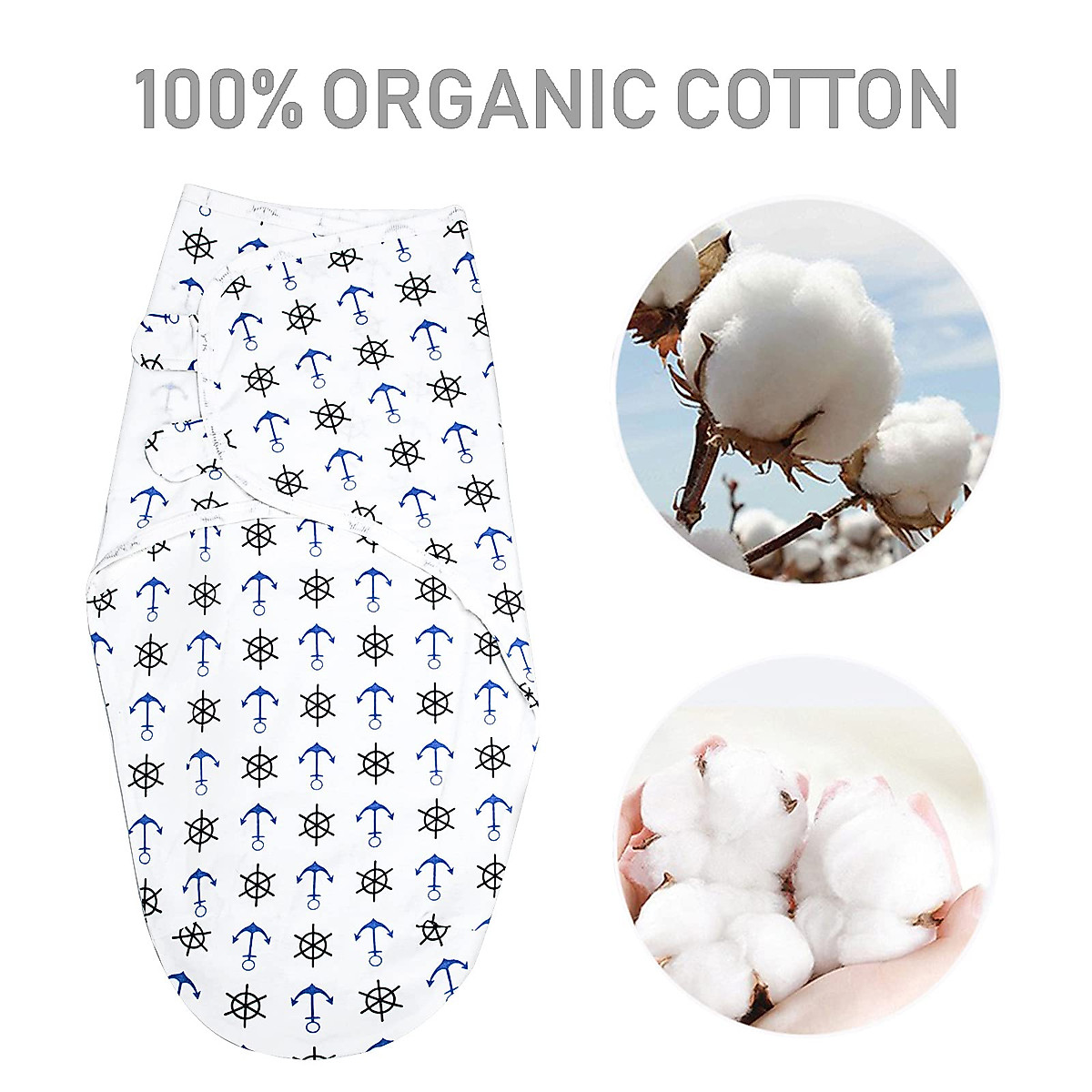 Ourcan Baby Swaddle Blankets for Boy Girl 0-3 Months 3-6 Months, Newborn Swaddle Adjustable Infant Wraps 3-Pack, 100% Combed Cotton, Large Size