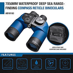 BARSKA 7x50 Deep Sea Waterproof Binocular w/ Internal Rangefinder & Compass
