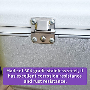 Cooler Stainless Steel Hinges with Screws Set Replacement -Compatible with Coleman Camping ice Chest Coolers Accessories 5235 6262 6270 (2 -Pack Stainless Steel Hinges)