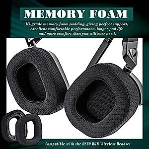 ZIXUANCUSHION HS80 Ear Pads Compatible with HS80 RGB Headset - HS80 Ear Cups/1.18 Inches Thick/Memory Foam Ear Cushions (Mesh Fabric)