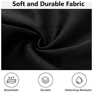 Lchkrep Waist Apron with 3 Pockets - Black Waitress Waiter Short Aprons, Water Resistant Added Long Waist Strap Reinforced Seams Half Apron for Women Men (1 PACK)