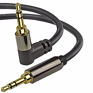Mediabridge™ 3.5mm Male to Male Right Angle Stereo Audio Cable (4 Feet) - 90° Connector for Flush Connections - Step Down Design for Smartphone, Tablet & MP3 Cases - (Part# MPC-35RA-4)