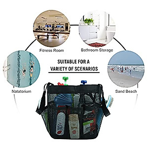 Ynport Mesh Shower Caddy for College Dorm Room Hanging Portable Shower Tote Bag Large Toiletry Bag Bathroom Accessories Basket