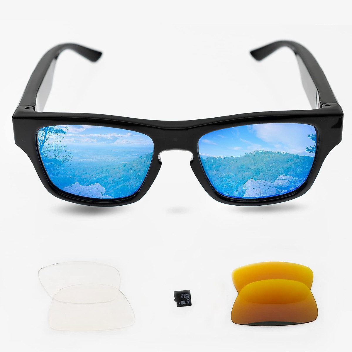 ViView Camera Sunglasses Touch Control,1080P Video Recording Camera Glasses,Ultra Long 115 Mins Runtime Glasses with Camera for Fishing Driving Riding Hiking (G5-64gig)