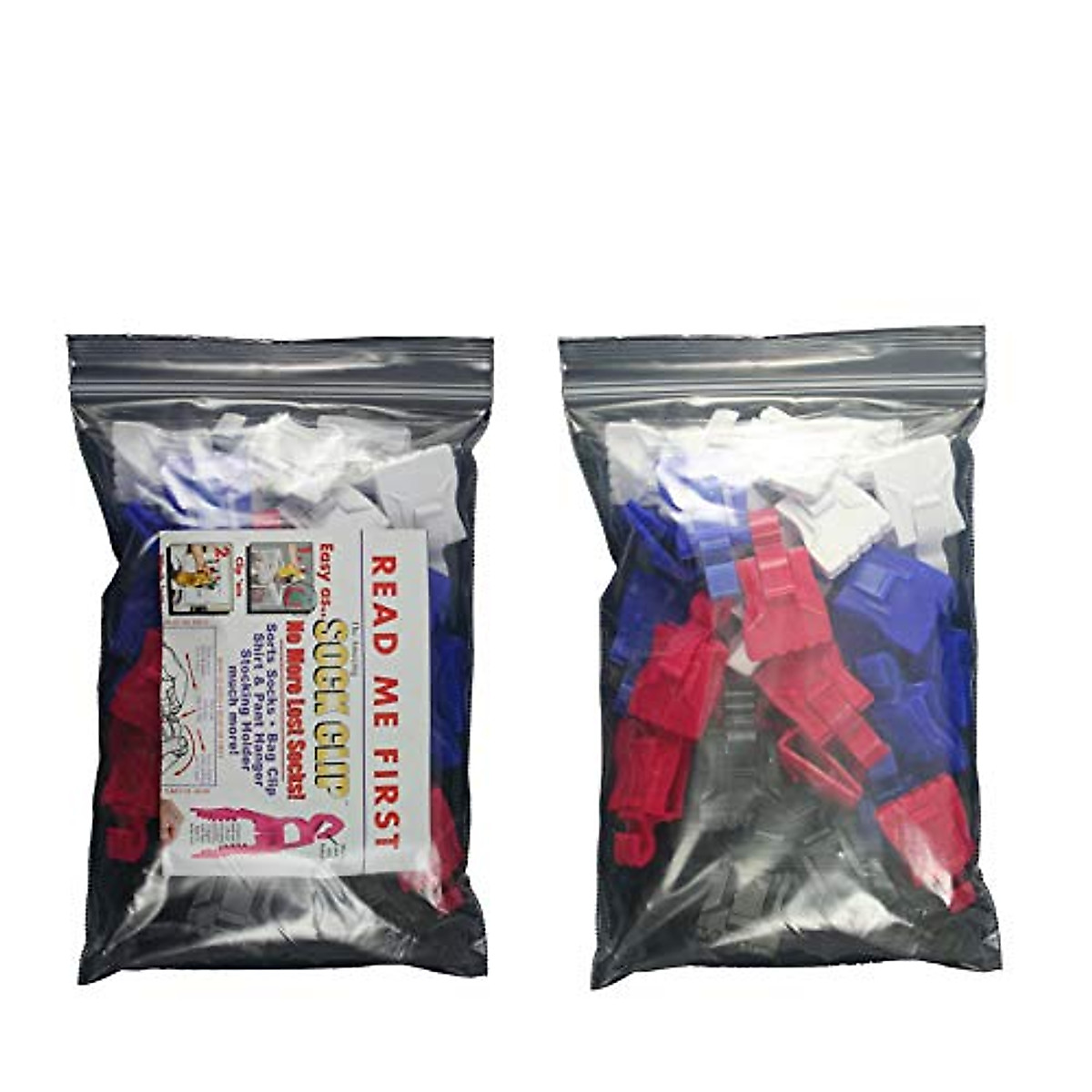 The Amazing Sock Clip Sock Holder, 32 Clips, Pink, Made in U.S.A.