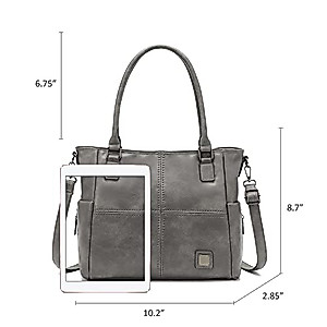 Purses for Women，Soft PU Leather Handbags ，Large Capacity Purse， Fashion Crossbody Bags, Top Handle Satchel (Grey)